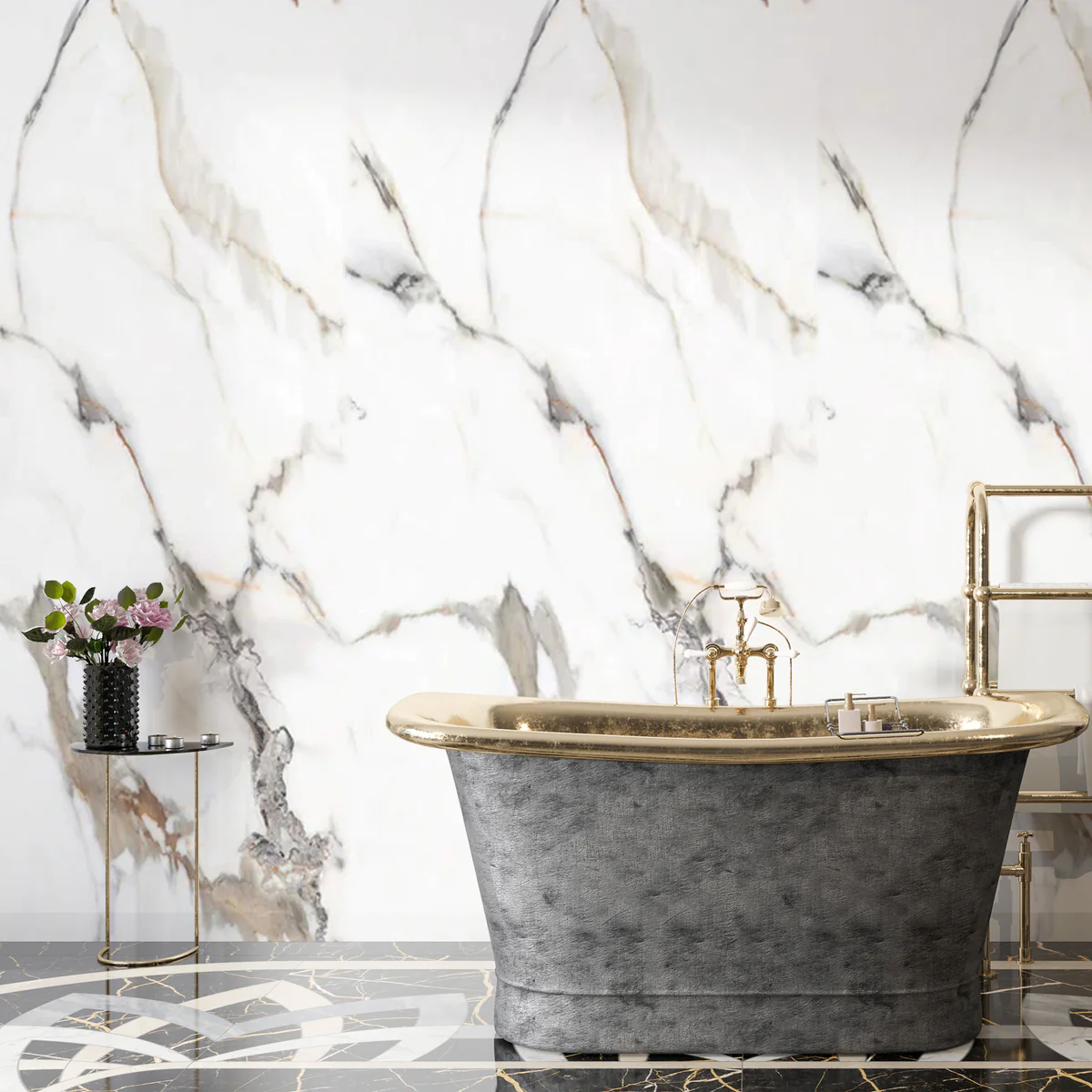 Marmer Gold Carrara Wandpaneel 260x122 - Ideaal Voor Thuis