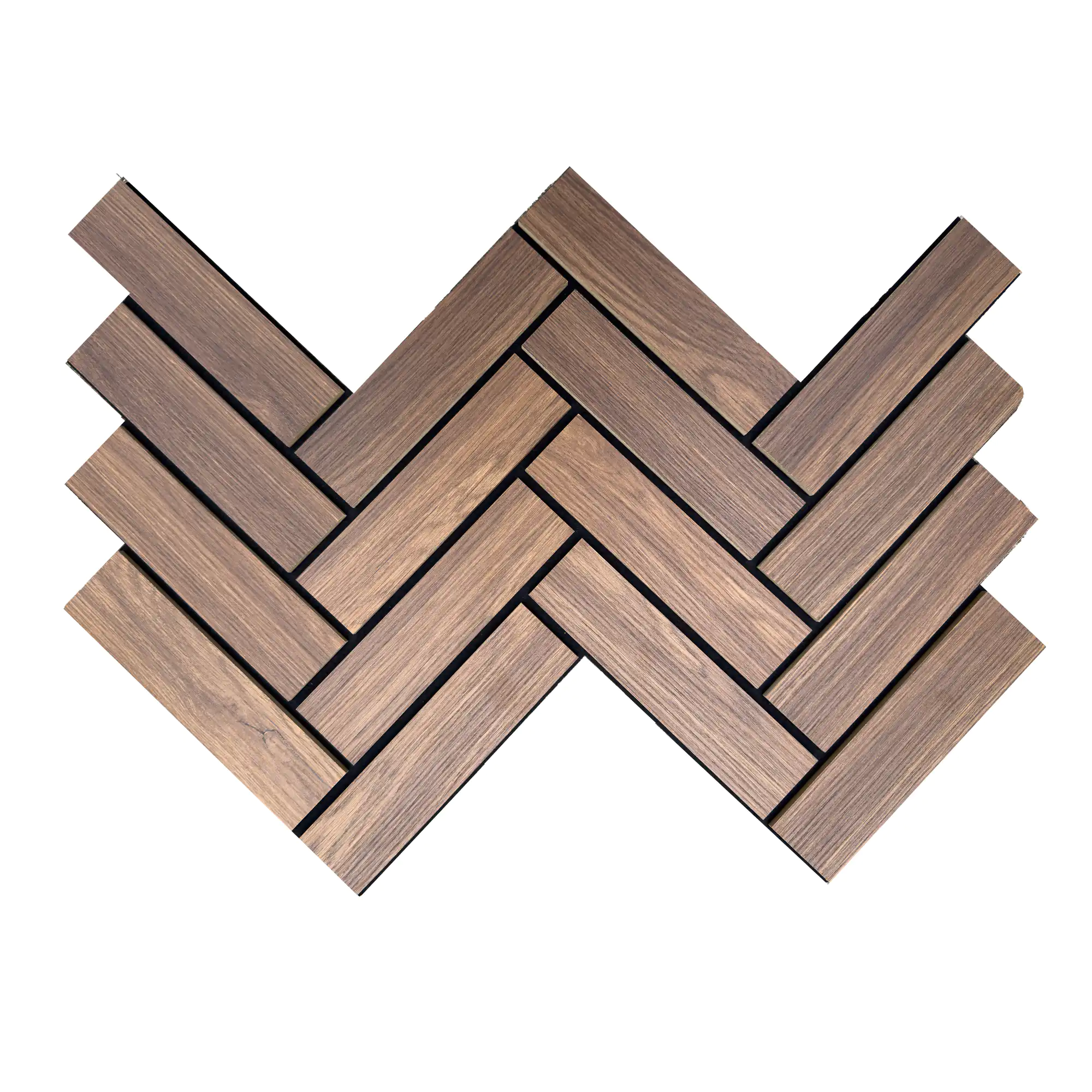 Acoustic Herringbone Panel Dark Oak - by Aydo Deco